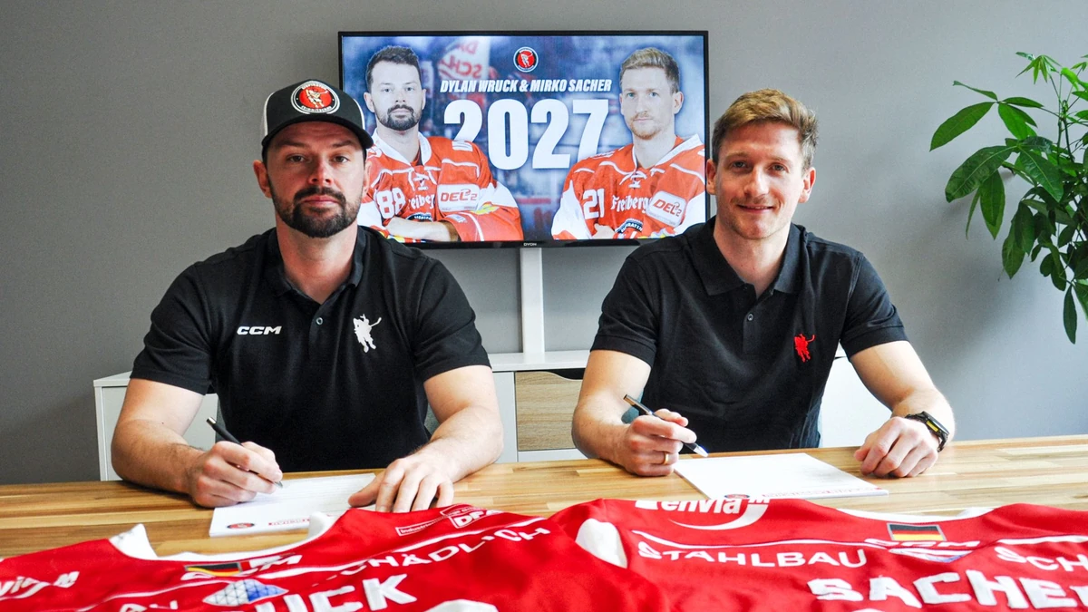 Eispiraten Crimmitschau verlängern mit Dylan Wruck und Mirko Sacher